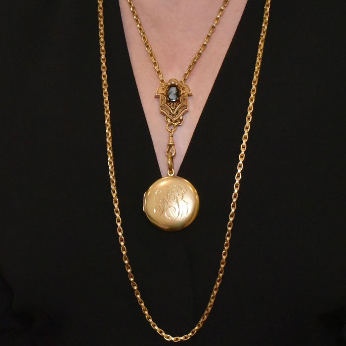 Antique Australian Sterling Silver (Gilt Over) Double Sided Locket By