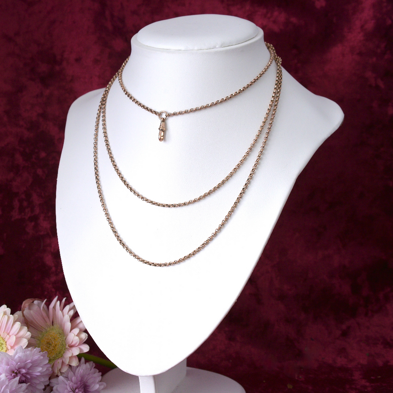 Antique Victorian/Edwardian *Rolled Gold* Long Guard Muff Chain