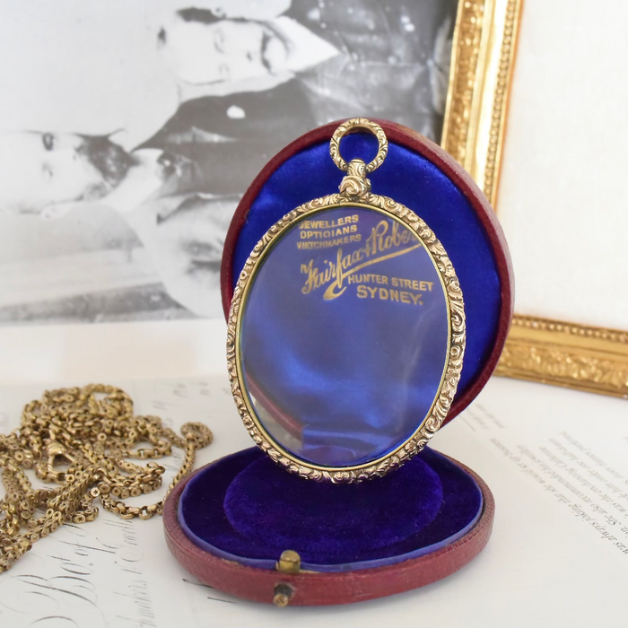 Antique Georgian Gold Cased Large Magnifying Quizzing Glass Circa 1830