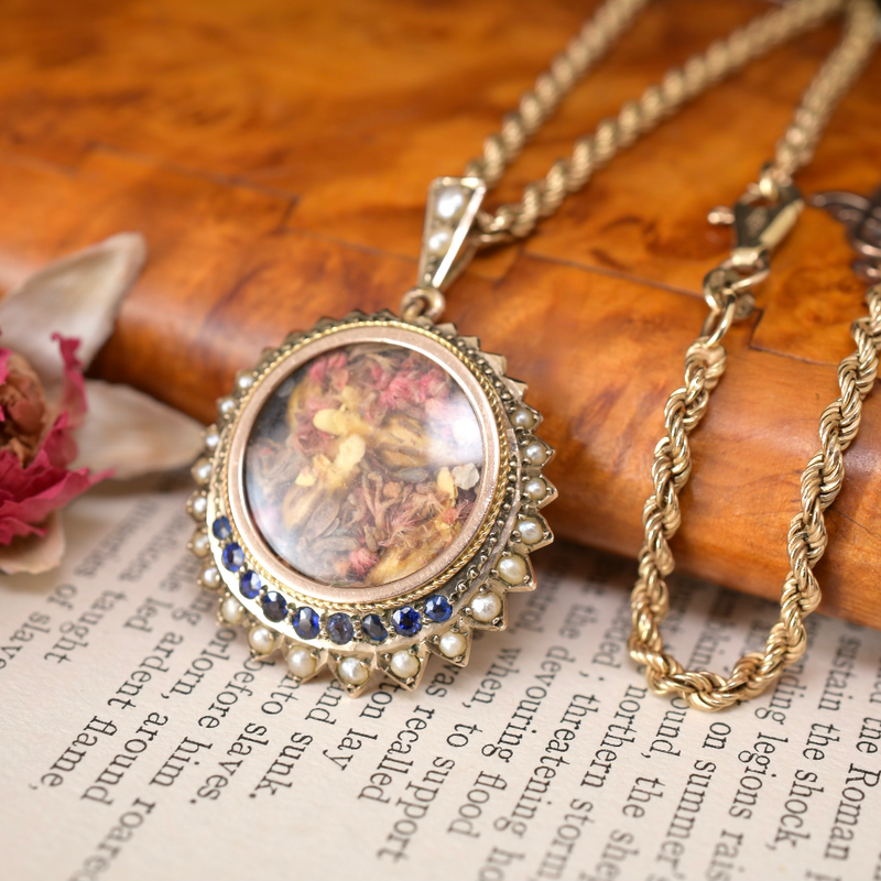 Antique Australian 9ct Gold Double Sided Celestial Locket And Vintage