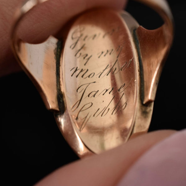 Georgian Sepia 12ct Gold Mourning Ring Circa 1790 - Graisons Fine Jewellery